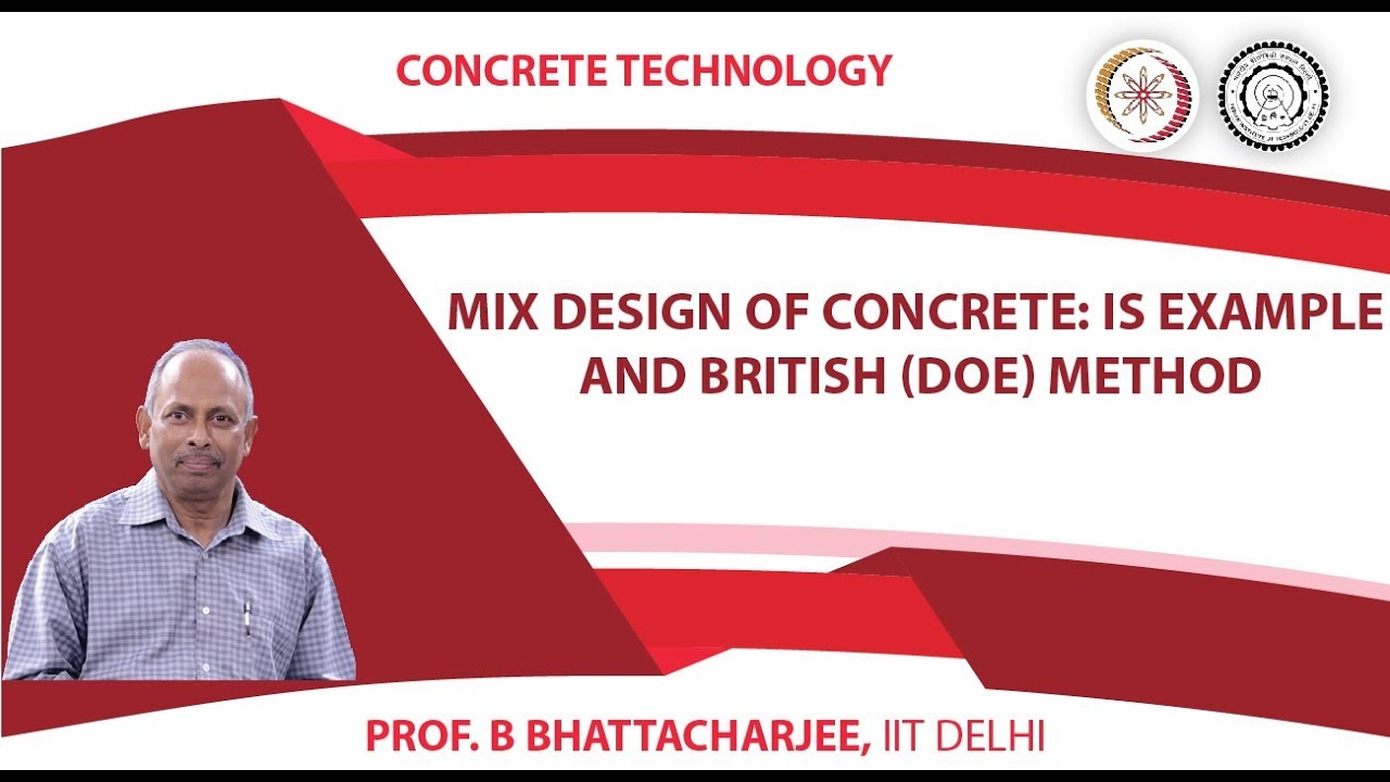 Mix Design of Concrete:IS Example and British (DOE) Method - YouTube