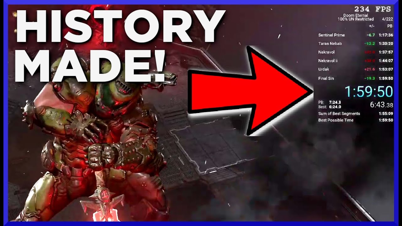 DOOM Eternal Ultra-Nightmare Speedrun World Record 100% UNDER 2 HOURS ...