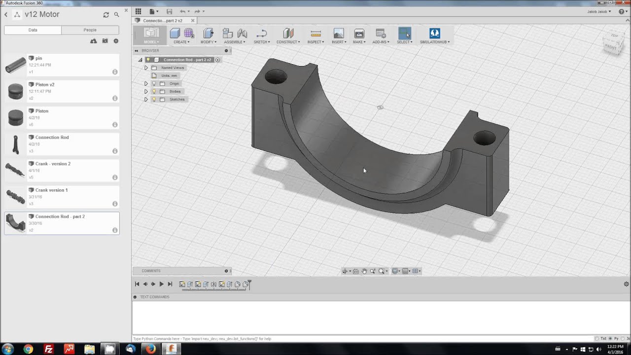 Autodesk Fusion 360 Pin and Connection Rod Oil Canal Part 9 - YouTube