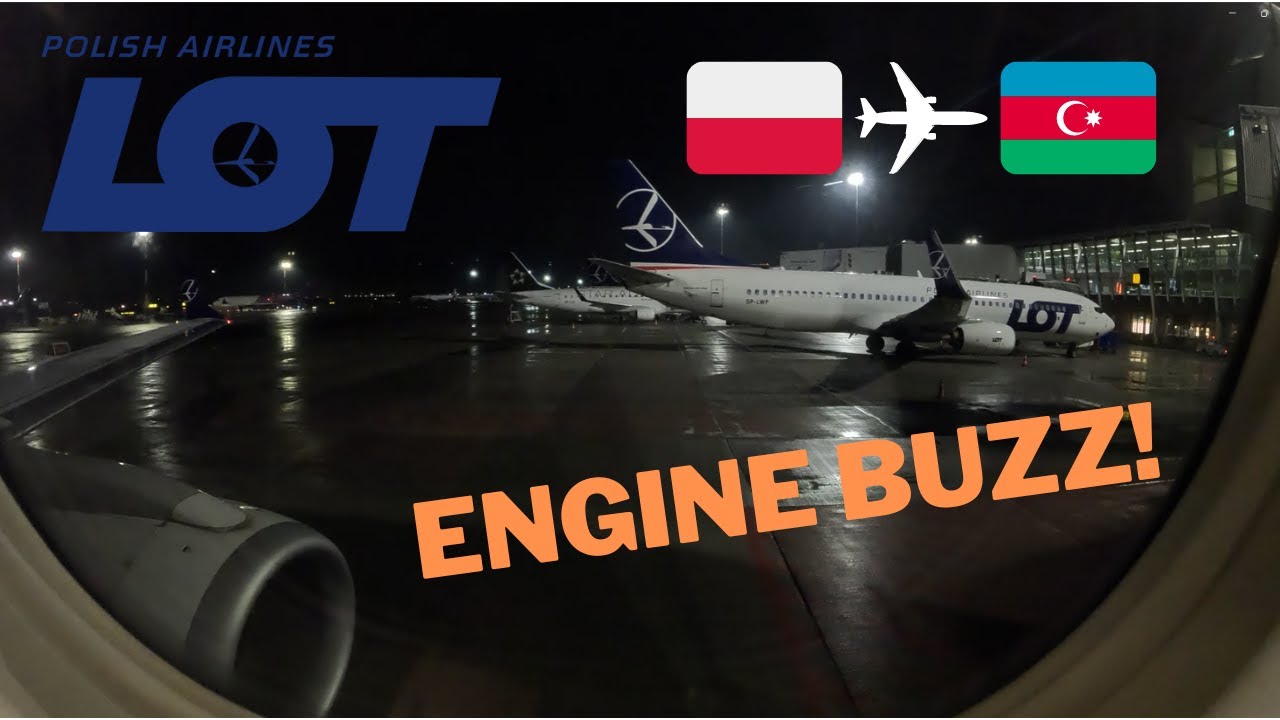 ENGINE BUZZ LOT Polish Airlines Embraer 190 night Take off from Warsaw ...