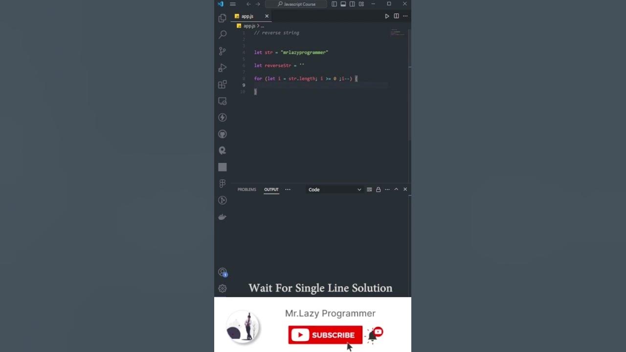 Reverse String Javascript In Single Line Javascript Javaprogramming