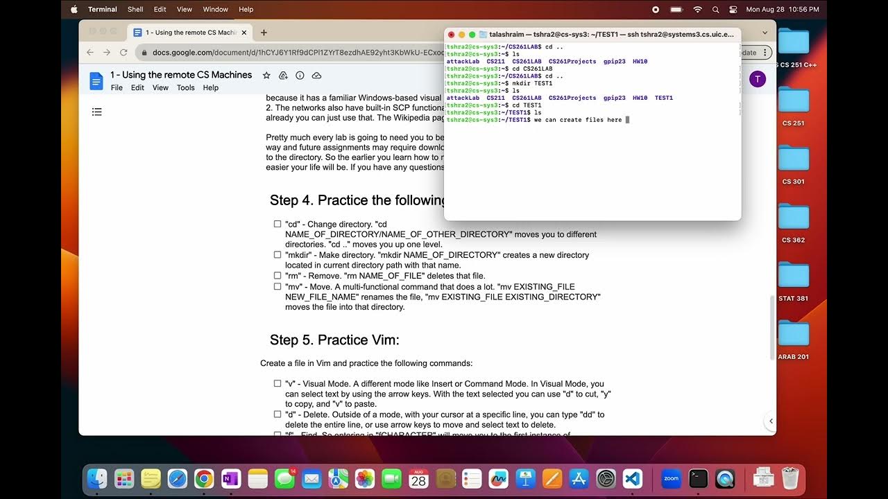 Steps 4&5: practice useful commands and vim - YouTube
