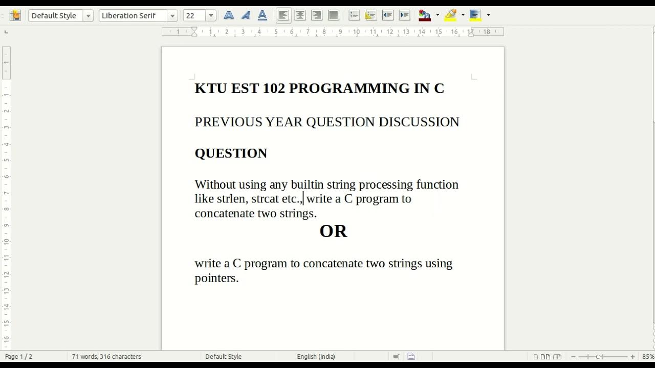 string concatenation with out using strcat - YouTube