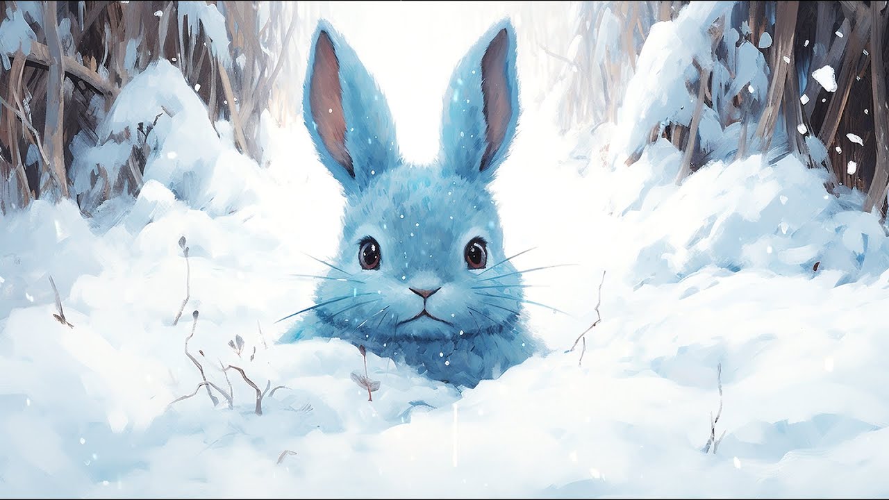 [BGM] Lofi Blue rabbit lofi music snow day: chill hip hop /study to ...