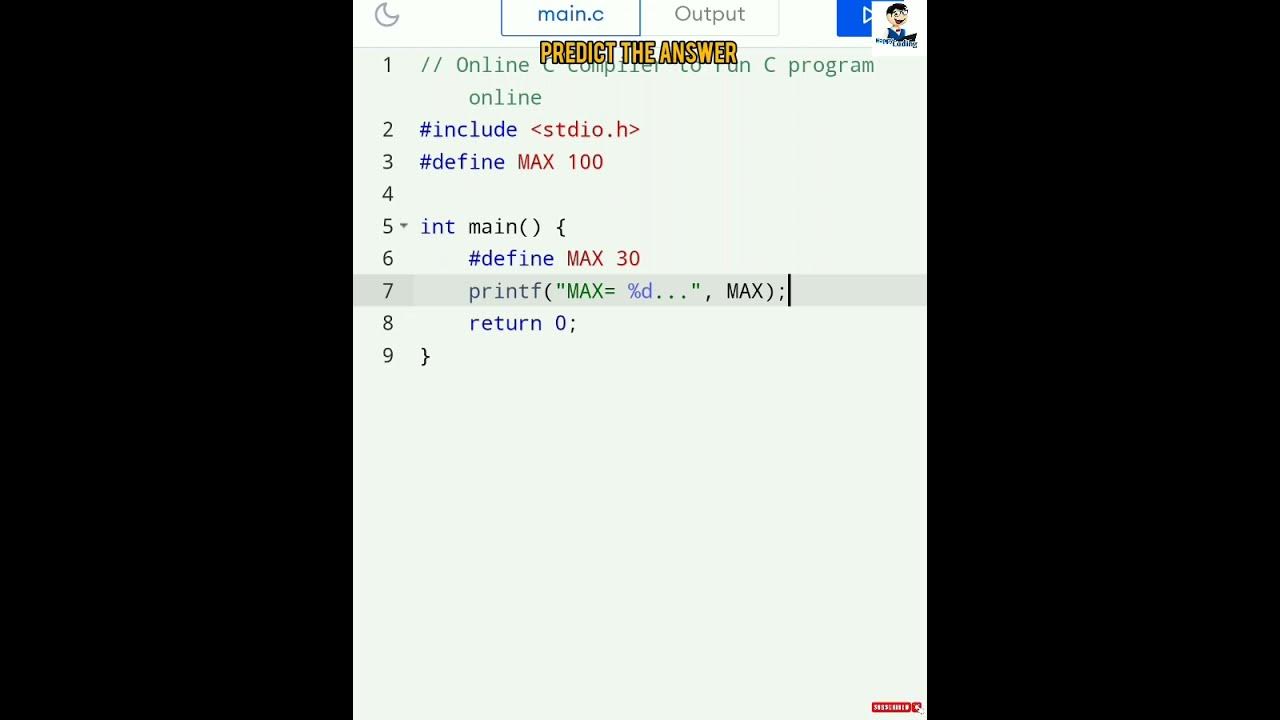 Predict The Answer For Above Program Happycoding Tamil Cprogramming Preprocessor Tamil 