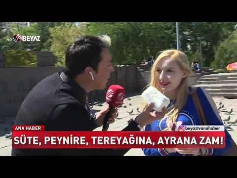 Beyaz TV Muhabiri Gencay Ünal, peynir ve benzeri süt ürünlerine gelen zam için röportaj yaparken...