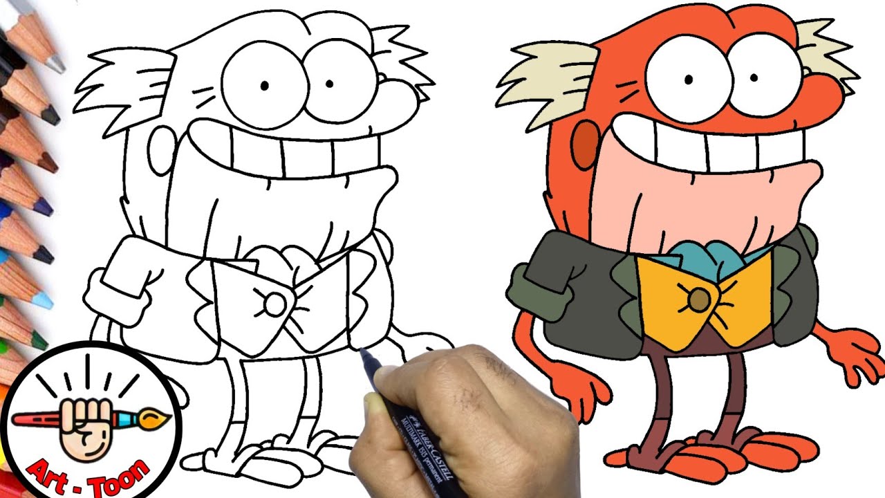 how to draw Hop Pop Plantar from Amphibia step by step easy - YouTube