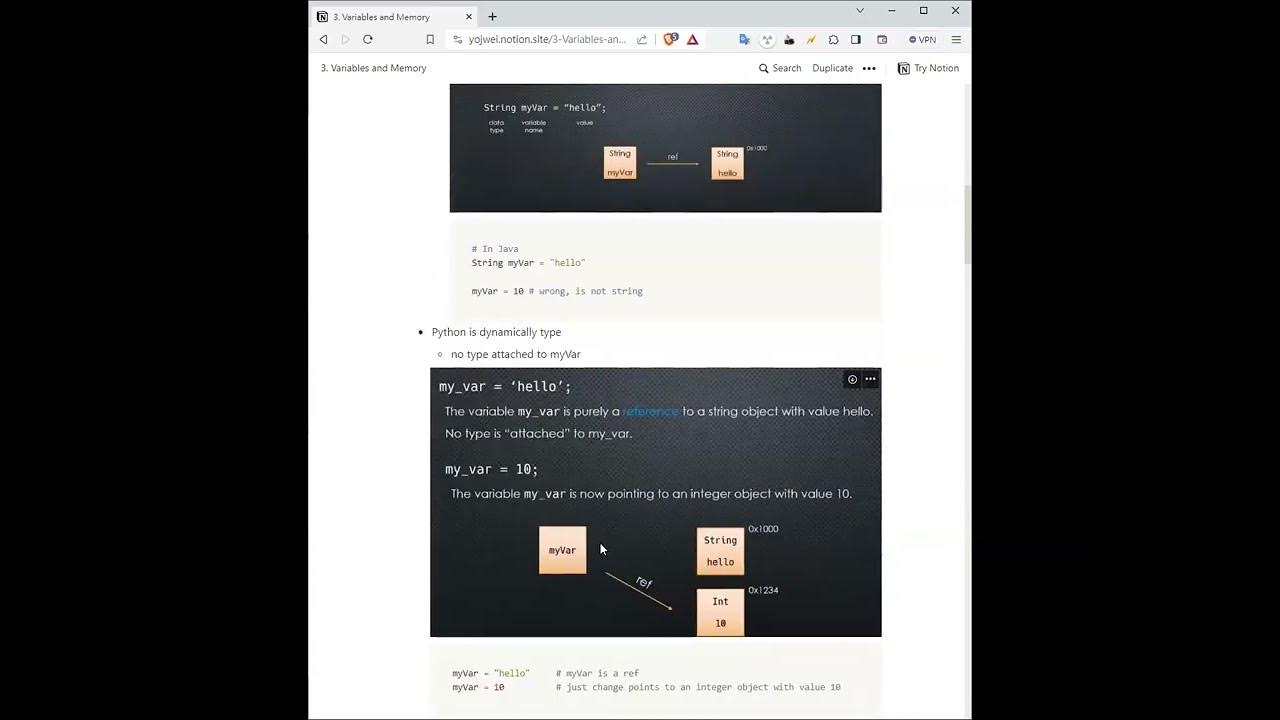 第二屆【Python Deep Dive 1】Week 2 - Variables and Memory - YouTube
