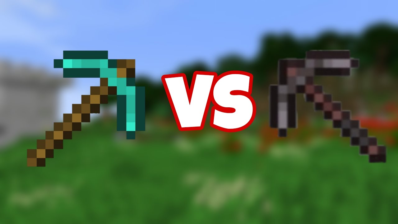 Diamond pickaxe vs Netherite pickaxe - YouTube