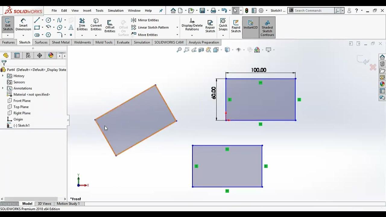 SolidWorks Tutorial - Move, copy, rotate and scale(15) - تمارين علي أوامر برنامج السولدوركس ...