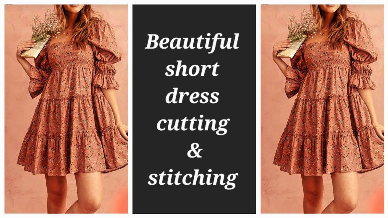 3 layer short dress /myntra style short layered dress cutting and ...