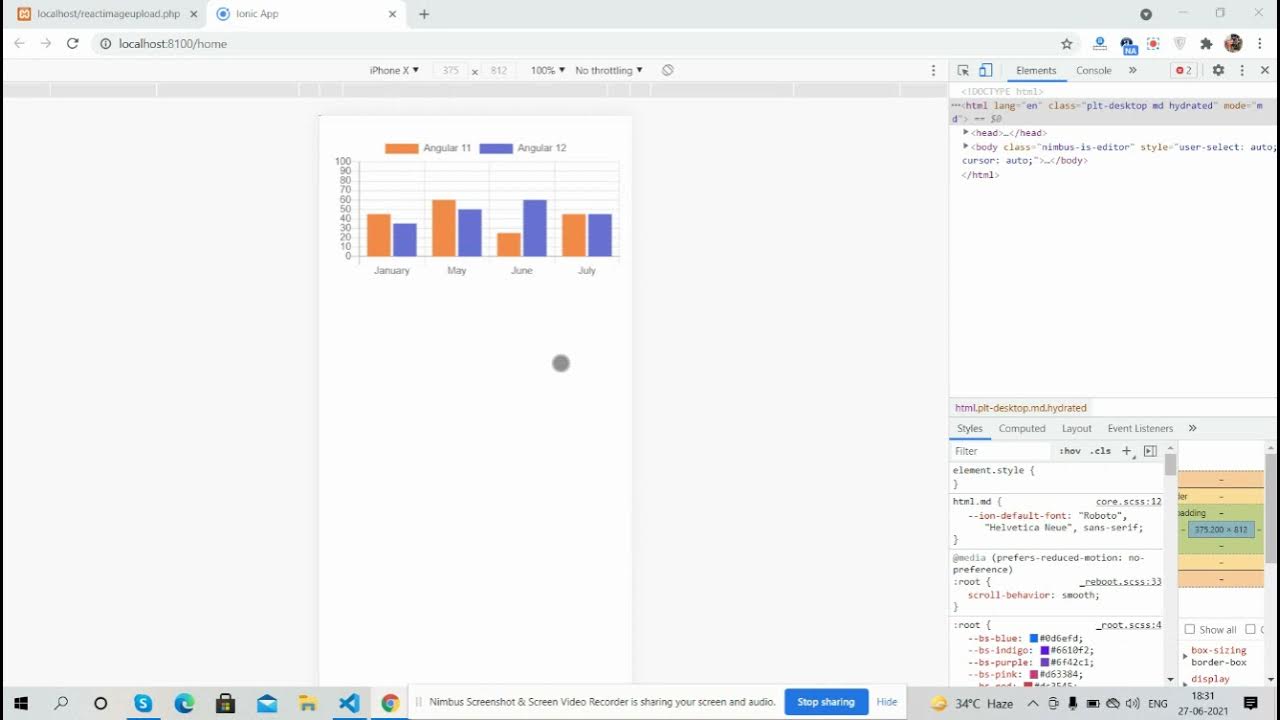 Ionic 5 Angular 12 Chart.js with PHP Backend Data - YouTube