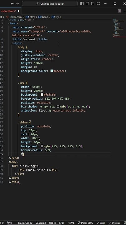 Floating Chicken Egg with HTML & CSS - YouTube