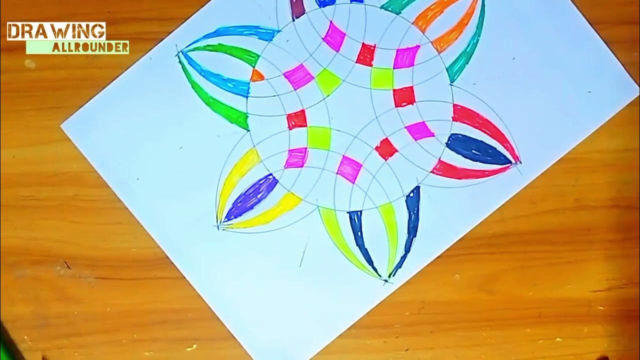 Easy to make geomtric drawing with compass and ruler || Simple ...