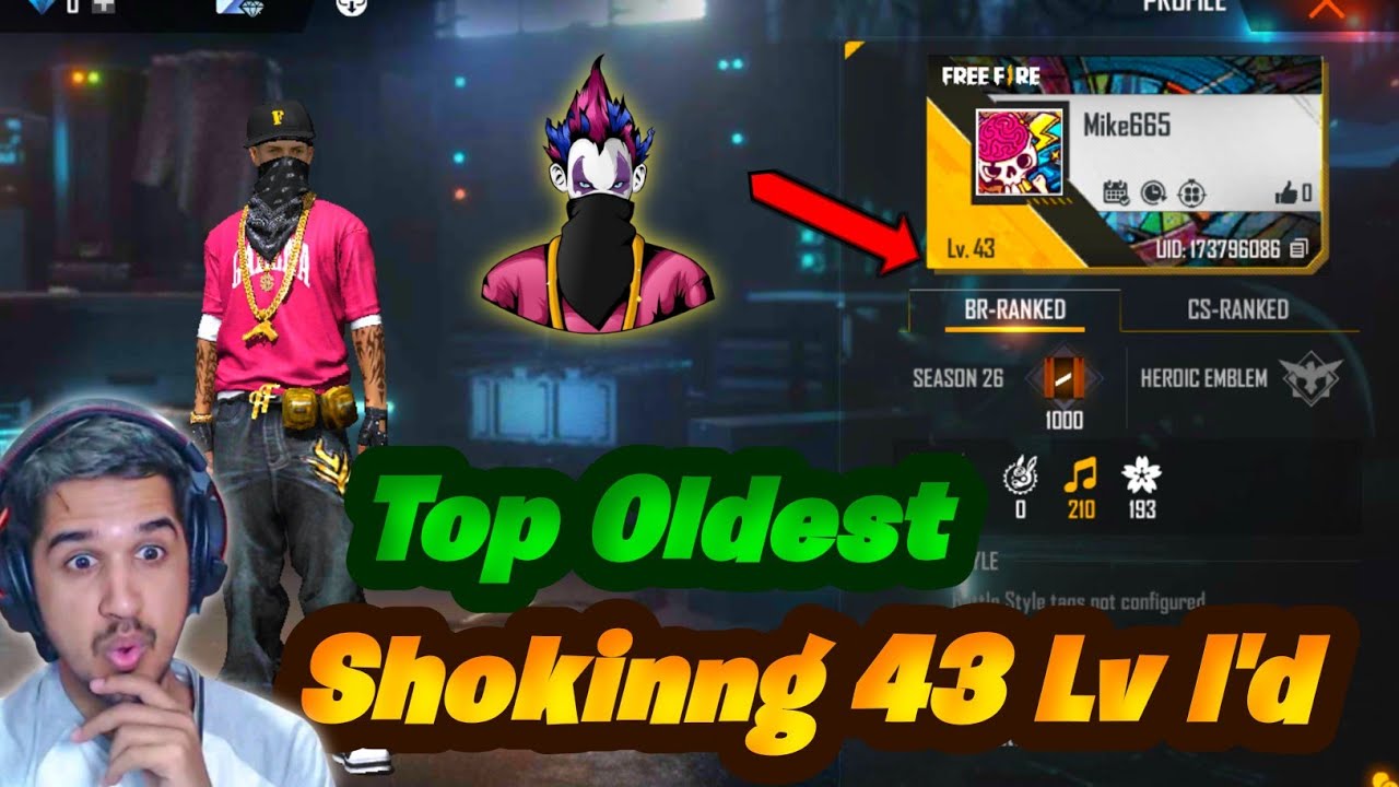 Free Fire Rare Oldest 43 Level Season 2 Id 👽 - Garena Free Fire #shorts ...