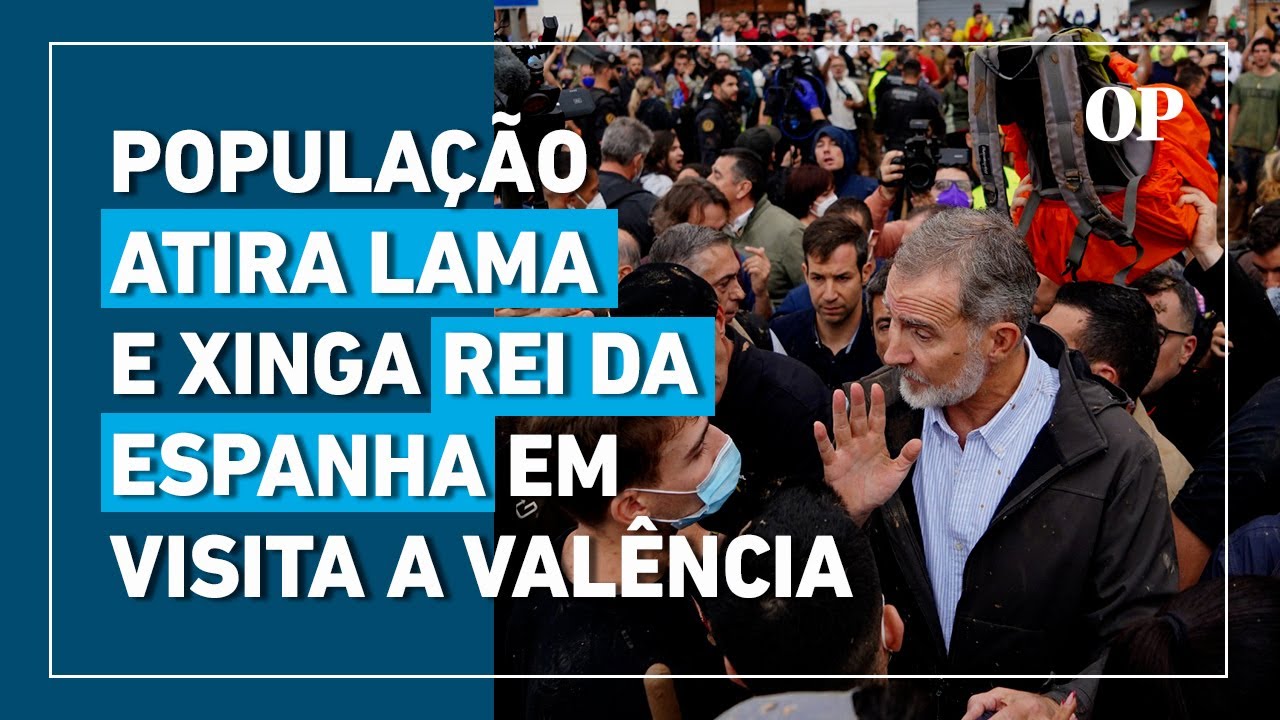 População atira lama e xinga rei da Espanha em visita a Valência - YouTube