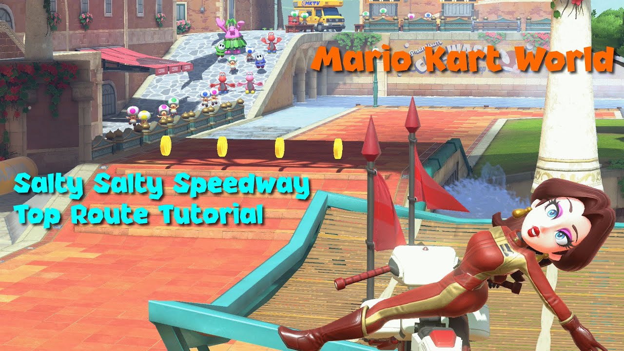 Mario Kart World Salty Salty Speedway Top Route Tutorial - YouTube
