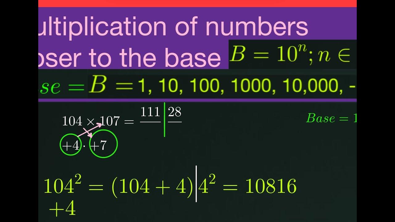 Multiplications and squares by base method - YouTube