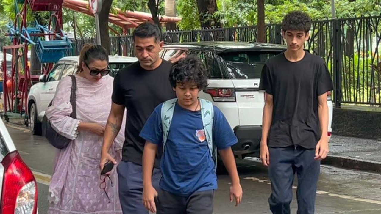 Amrita Arora with Husband and Kids Reached at Malaika Arora's Mother ...