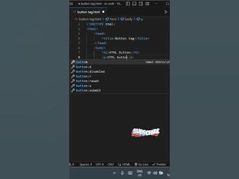 🧑🏻‍💻 How To Add Button Tag | Html Css #coding #shorts #html - YouTube