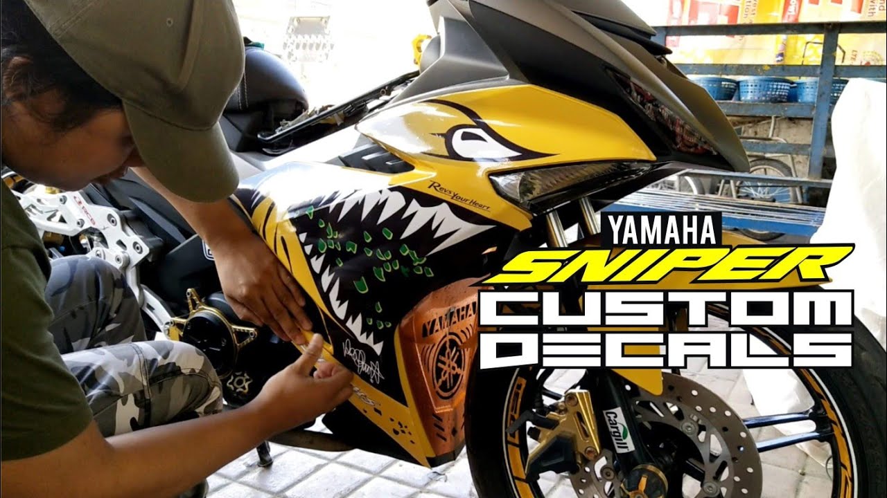How to Sticker Yamaha Sniper 150 | Sharks decals - YouTube