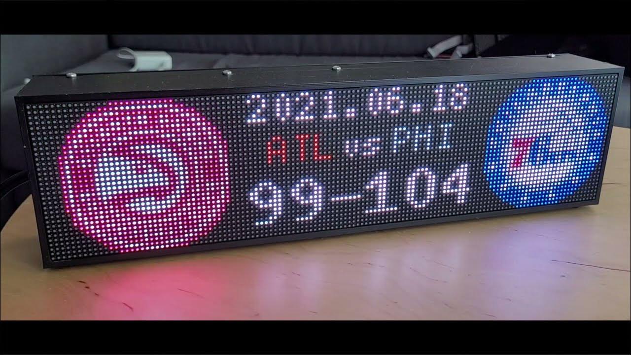 Fintic LED Ticker - Sports (Raspberry Pi 64x32 LED Matrix) - YouTube