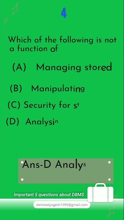 About Dbmsquestions Dbms के महत्वपुर्ण 5 Questions Computersubject Dbmstutorials 👌👌