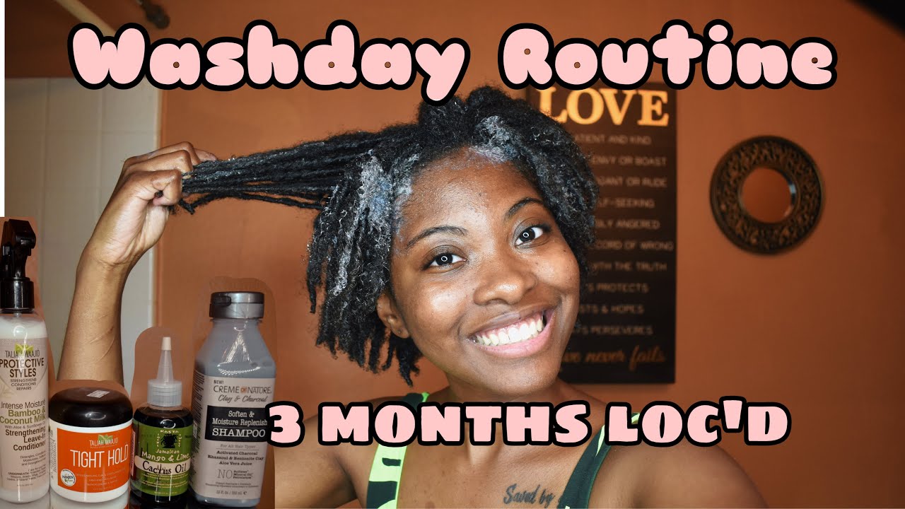 Starter Loc Wash Day Routine| 3 Months Loc'd - YouTube