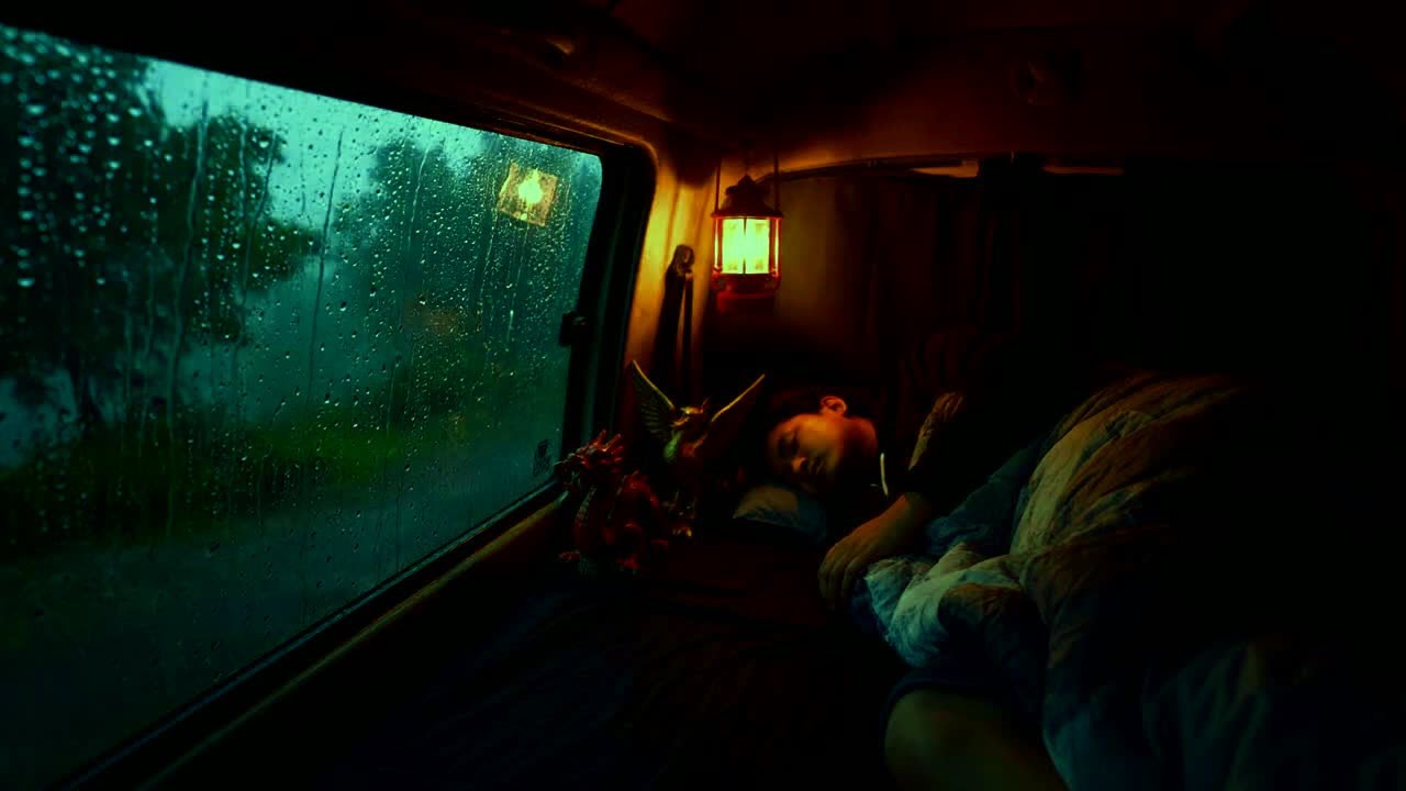 Ambiente Acogedor de Coche 😴 Lluvia Fuerte y Truenos para Dormir y ...