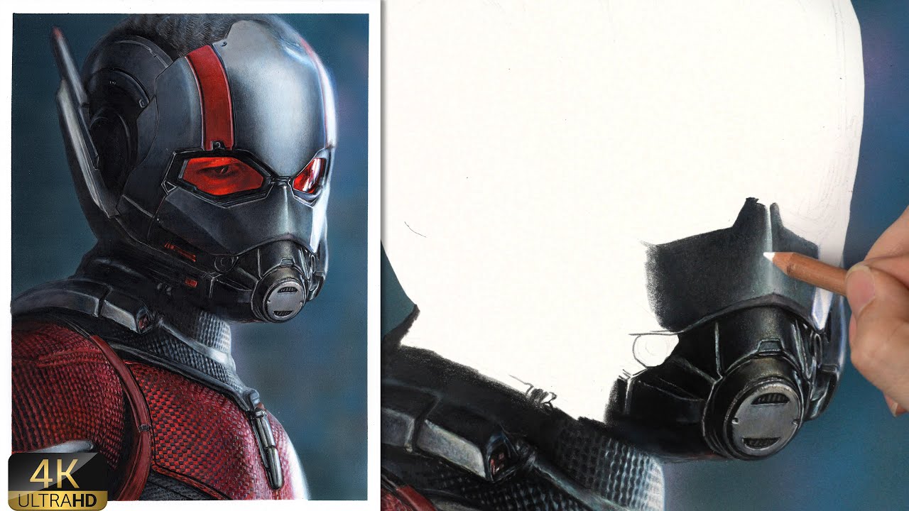 Real Time Drawing AntMan in Colored Pencils || Part 1 - YouTube