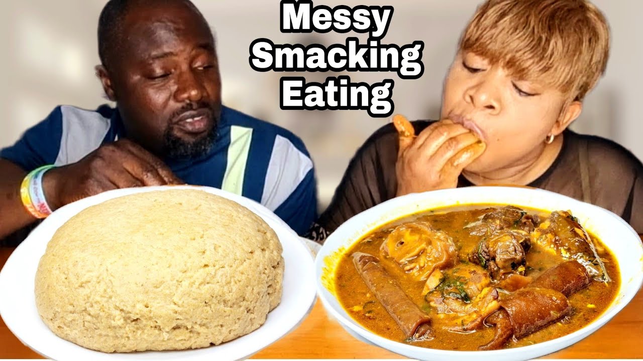 Messy Smacking Eating Prank on my Husband| African Food Mukbang|Ogbono ...