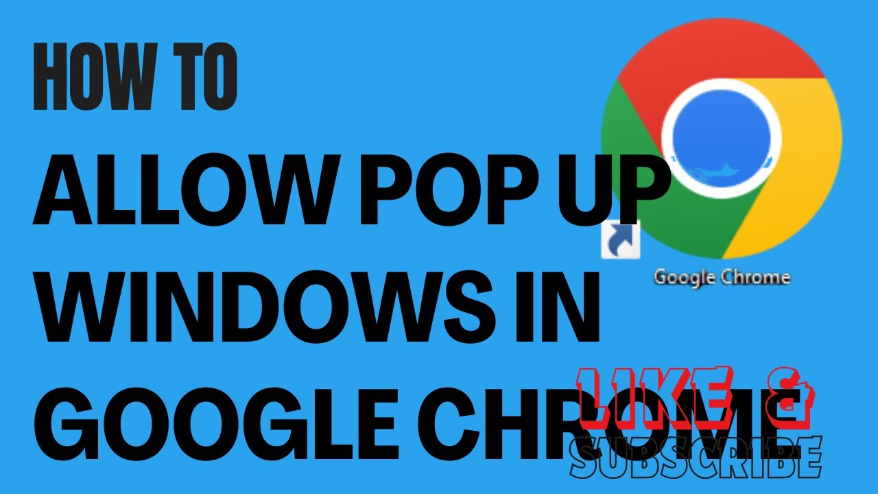 How To Allow Pop Up Windows In Google Chrome #chrome - YouTube