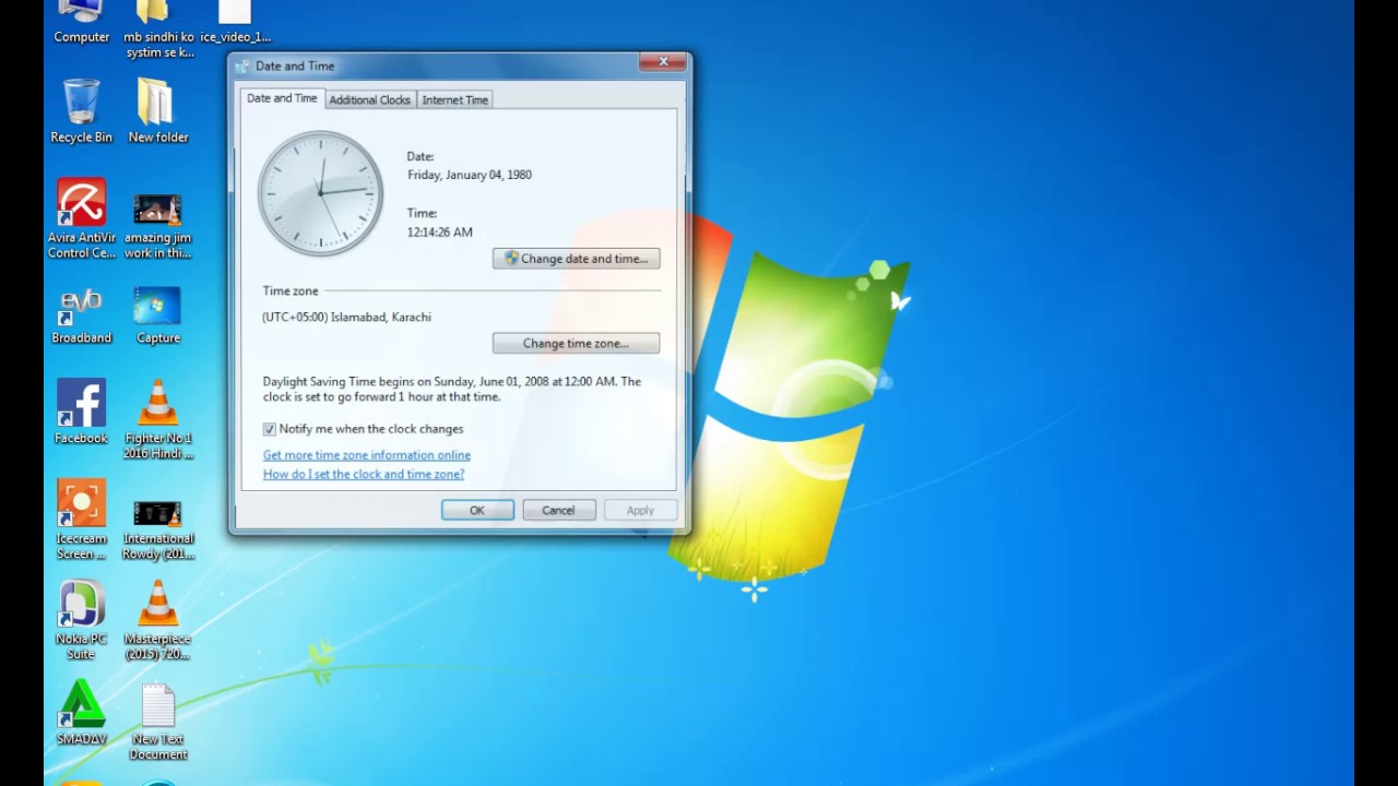 How to set up the online date and time in the PC / Laptop - YouTube
