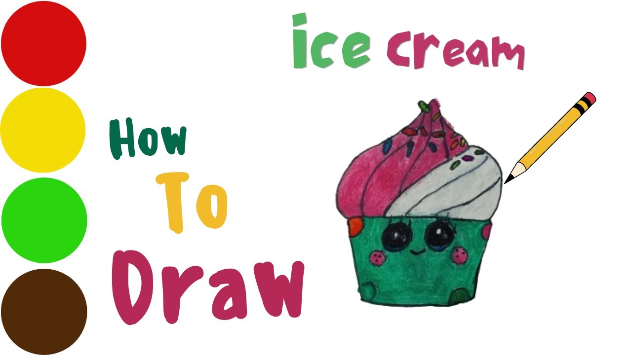 Drawing Ice Cream: Simple Tutorial for Kids - YouTube