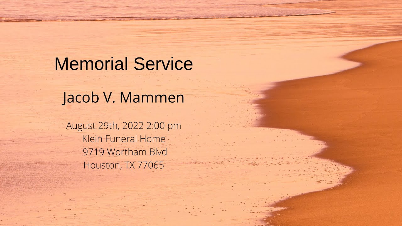 Jacob V Mammen Memorial Service - YouTube