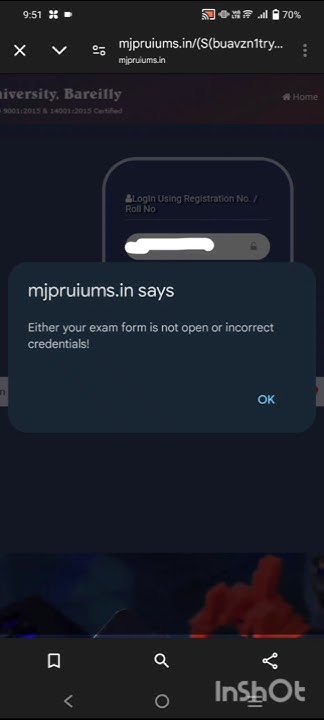 Either your exam form is not open or incorrect credentials| Issue resolved #mjpru #examination # ...