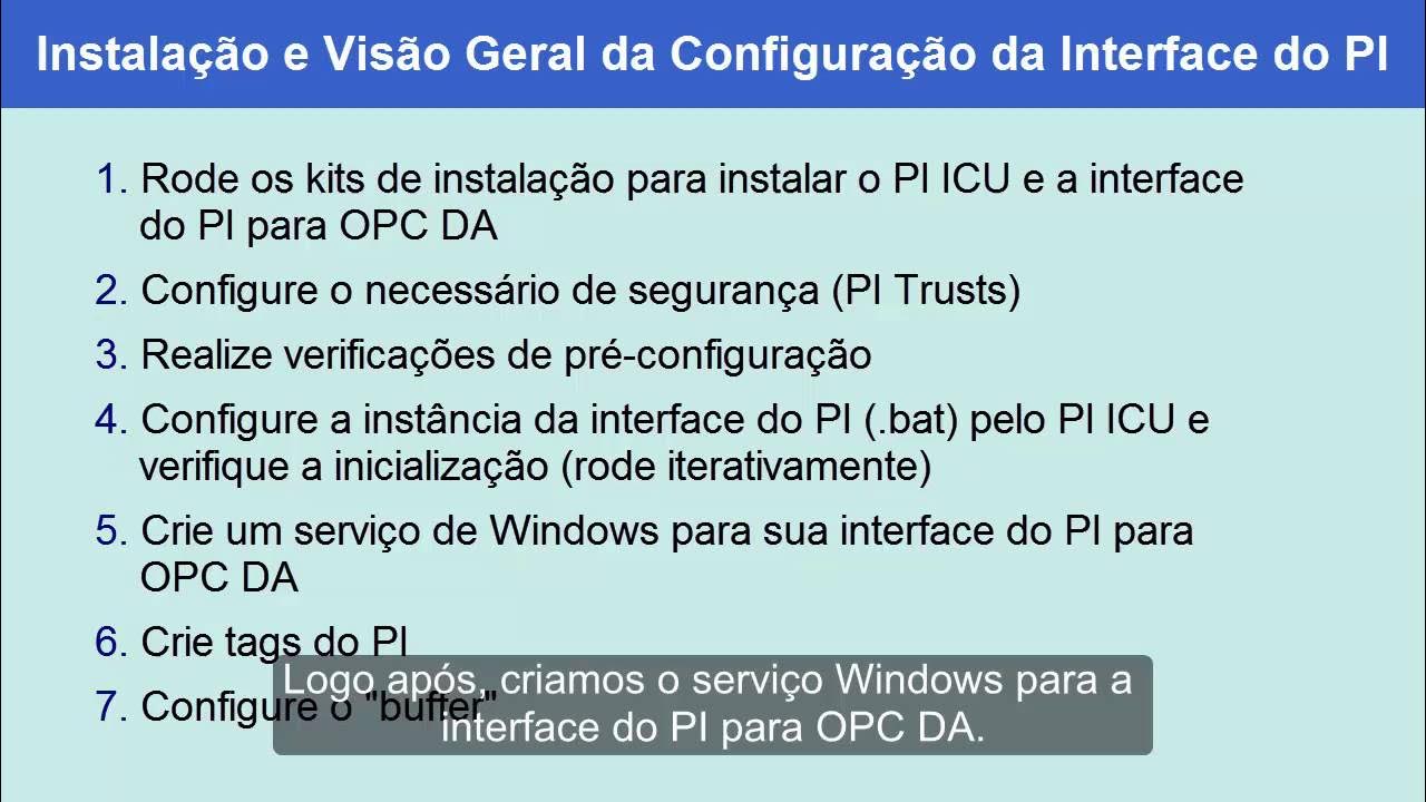 OSIsoft: Instalando a Interface do PI e PI Interface Configuration ...