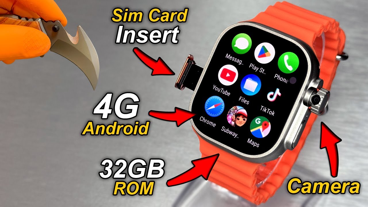 DW100 Ultra 4G Android SmartWatch With SimCard Insert & Camera⚡️3GB RAM ...