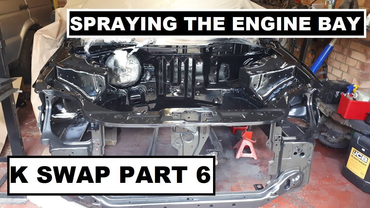 Honda Civic EJ9 K Swap Part 6 - Spraying the engine bay - YouTube