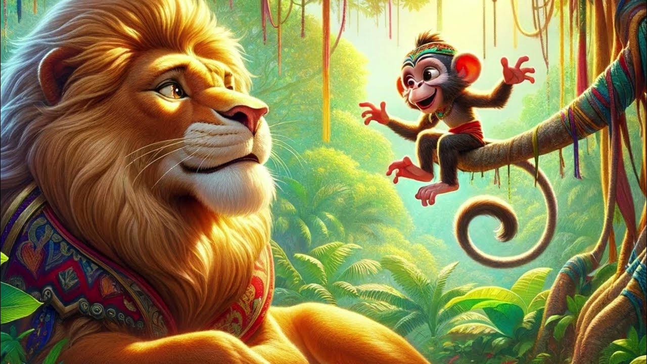 The Lion and The Monkey| A Moral Story For Kids| Bed Time Stories ...