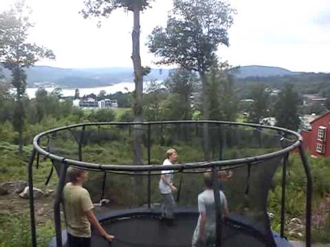 Almost falling out of a trampoline - YouTube