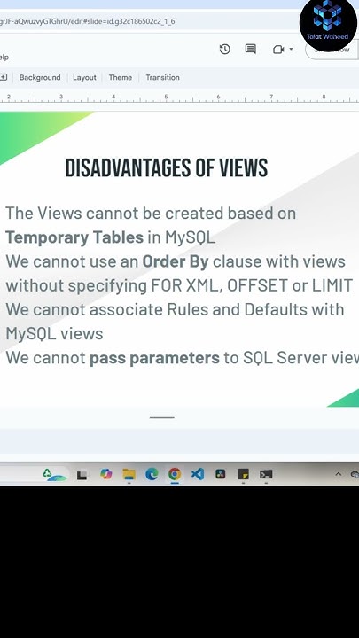 MySQL View | Advantages and Disadvantages of Views #mysql #views #view #advantages # ...