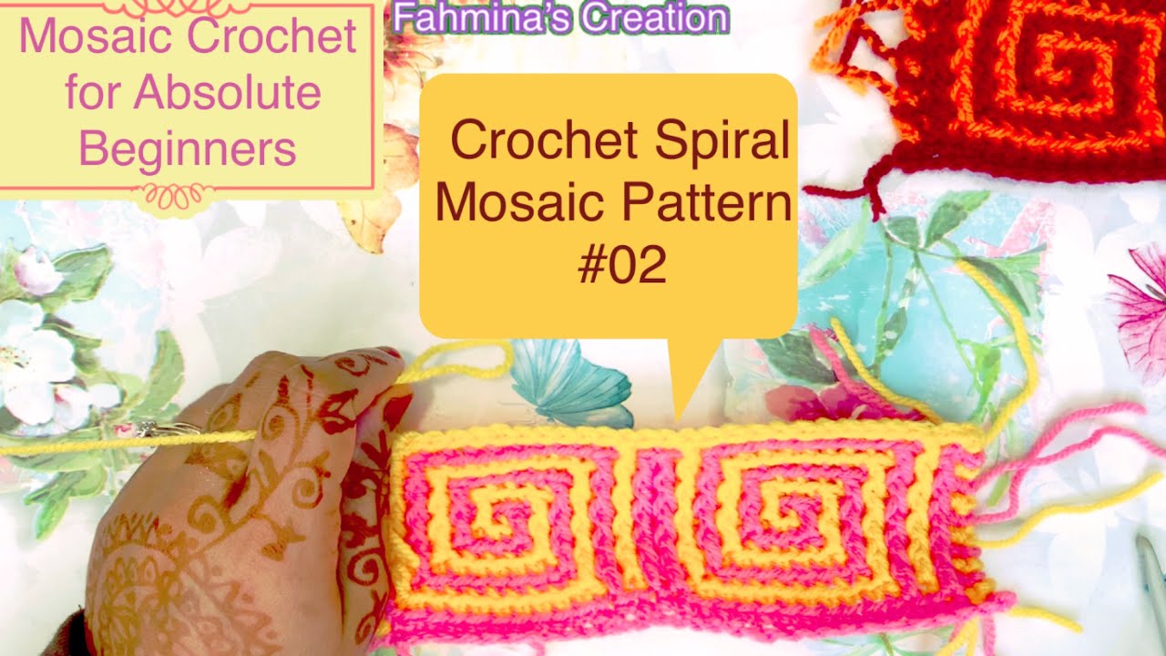 Crochet Mosaic Pattern for absolute beginners | Crochet Mosaic Spiral ...