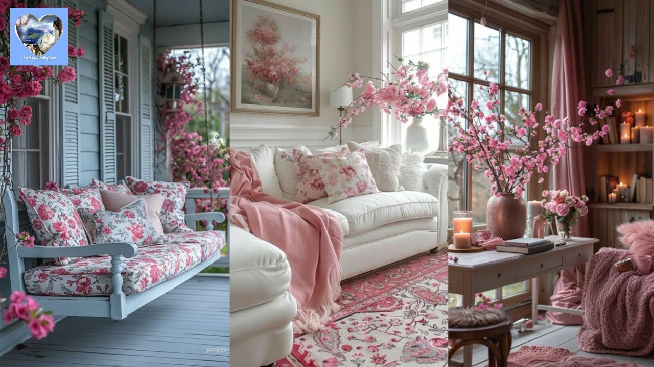 Pink Country Living Rooms