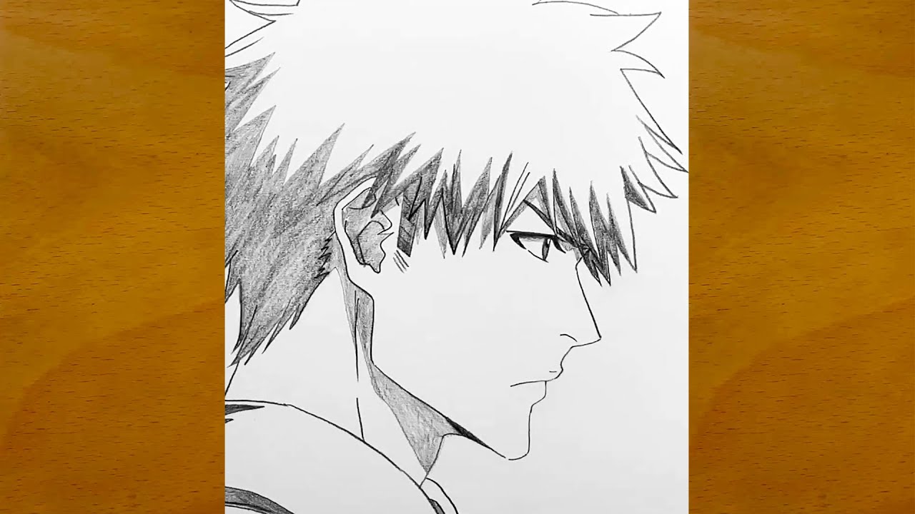 How to Draw Ichigo Kurosaki from Bleach || Anime Side Profile Sketch ...