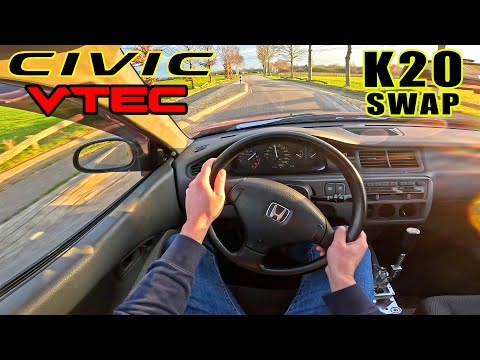 9000RPM VTEC Honda Civic EG *K20 ENGINE SWAP* POV Test Drive w/ LAUNCH CONTROL