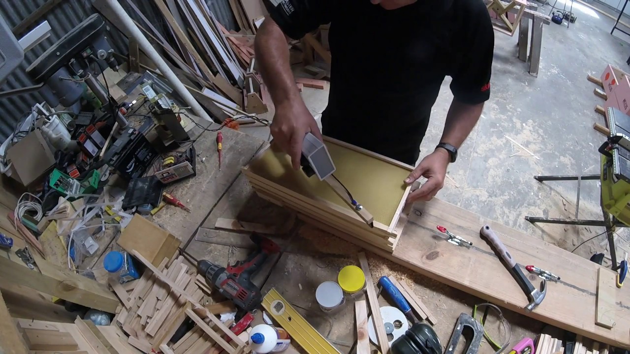Wax foundation embedder - YouTube