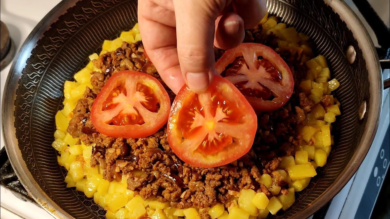 Potato and minced meat recipe! Fast, juicy and very tasty! You will ...
