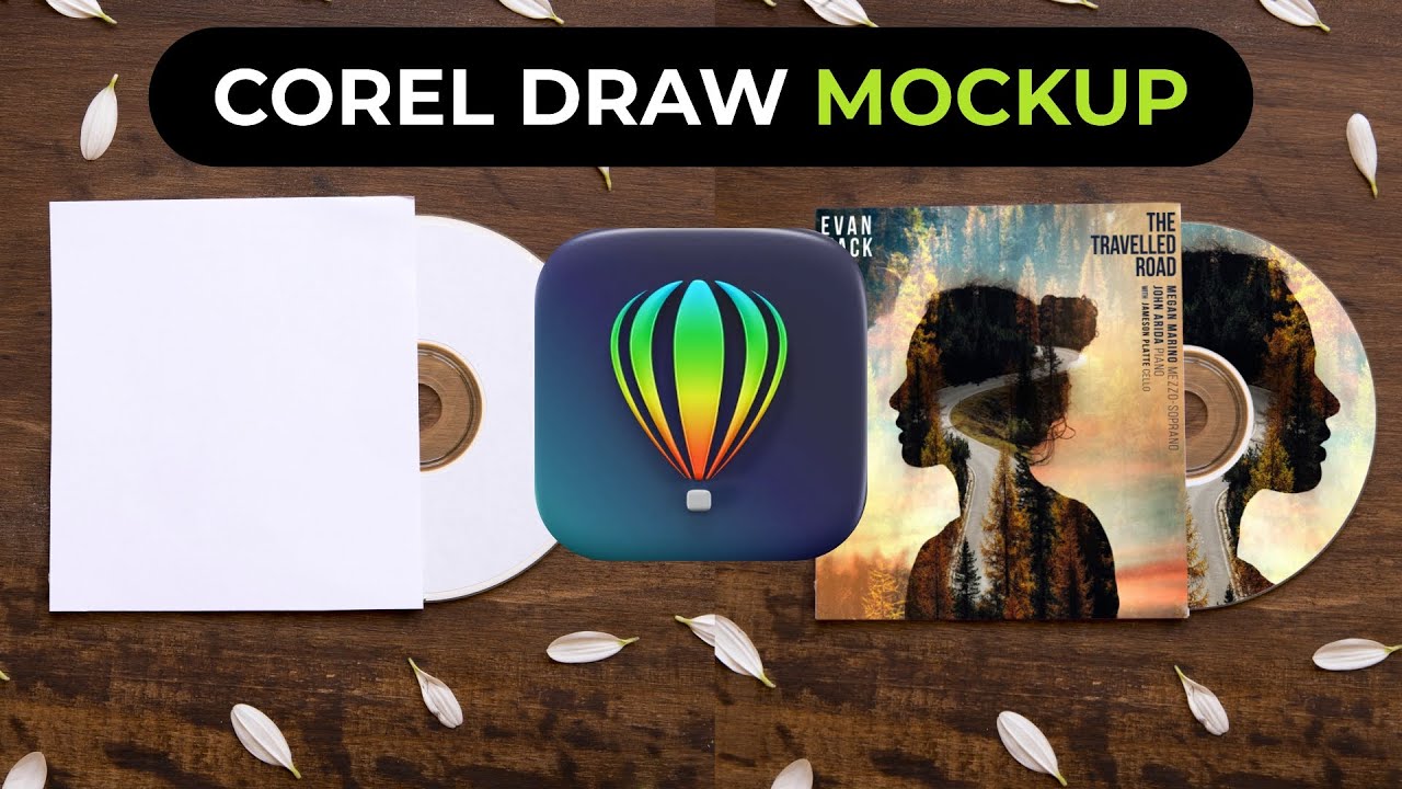 Creating a vinyl or CD album cover mockup in Corel Draw - YouTube