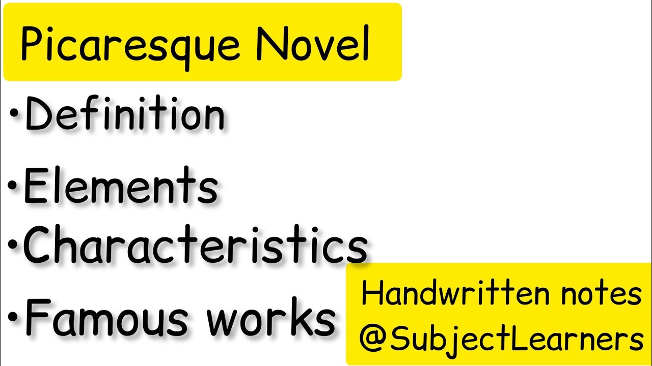 ||Picaresque Novel-Definition, Elements, Characteristics||All in one ...